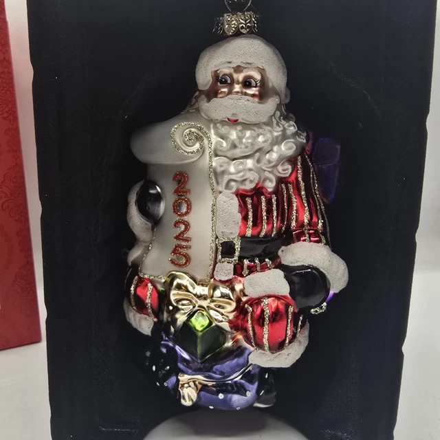 CHRISTOPHER RADKO 2025 SANTA Glass Christmas Ornament Santa List ...
