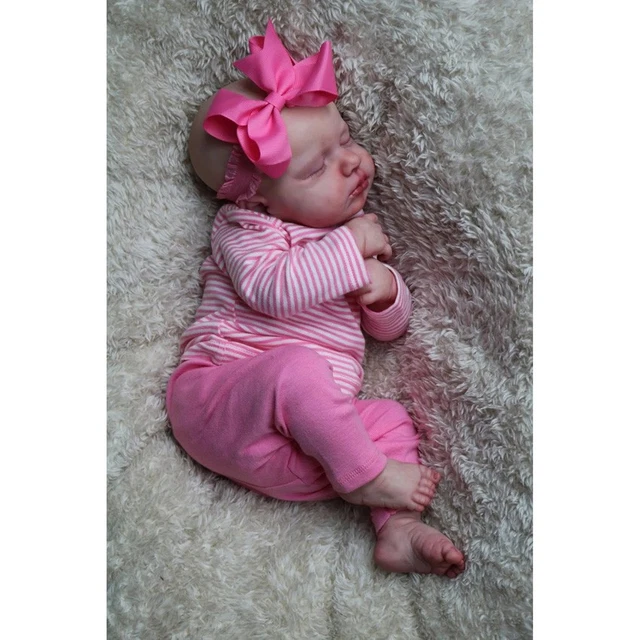 ASLEEP KIDS BEBE Girl 49cm Newborn Model Reborn Baby Doll Gift Lifelike ...