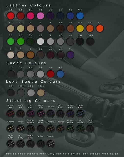 COUTURES NOIRES POUR Citroen C3 2010-2013 Cuir Frein à Main Poignée ...