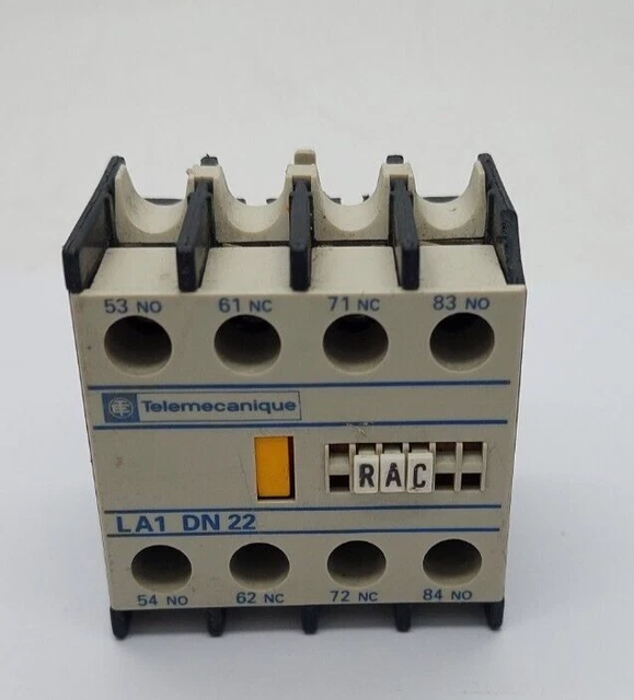 TELEMECANIQUE CONTACTOR AUXILIARY Contact Block LA1 DN22 2N/O 2N/C ...
