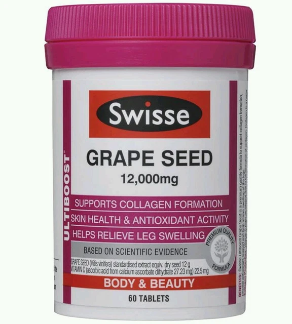 SWISSE ULTIBOOST GRAPE Seed 12,000mg 60 Tablets - OzHealthExperts $33. ...