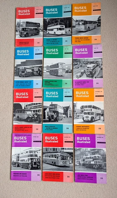 12 X ISSUES Buses Illustrated Ian Allan Magazines - 1964 Complete Year ...