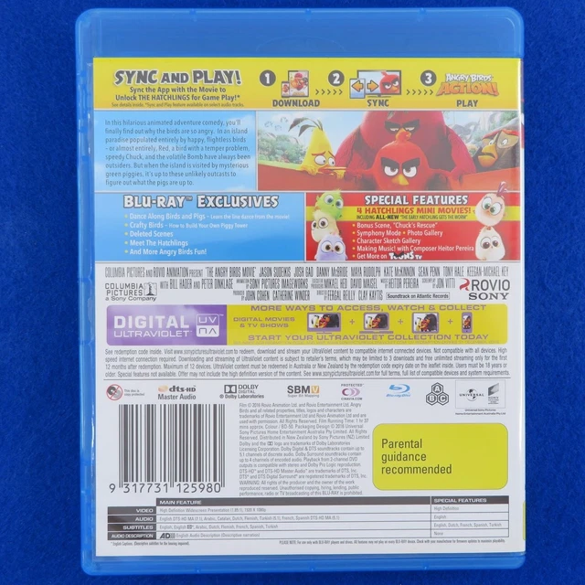 THE ANGRY BIRDS Movie - Jason Sudeikis - Blu Ray - Fast Postage !! £6. ...