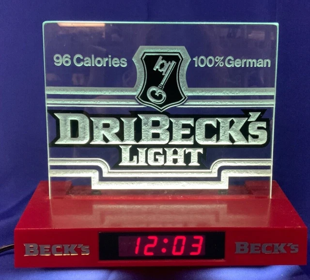 VINTAGE DRIBECK’S LIGHT, Light Up Digital Clock Sign Lucite RARE! $110. ...