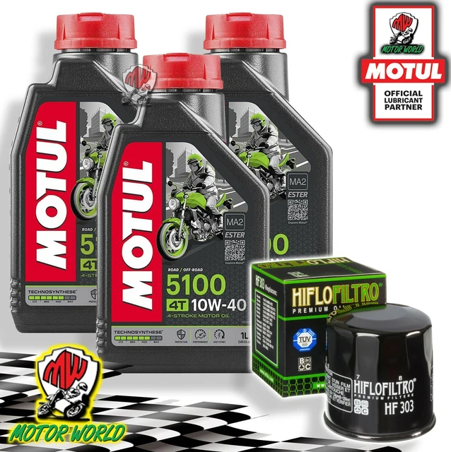 TAGLIANDO 3L MOTUL 5100 10W40 + FILTRE À HUILE Kawasaki Z 300 2018 EUR 68,55 - PicClick FR