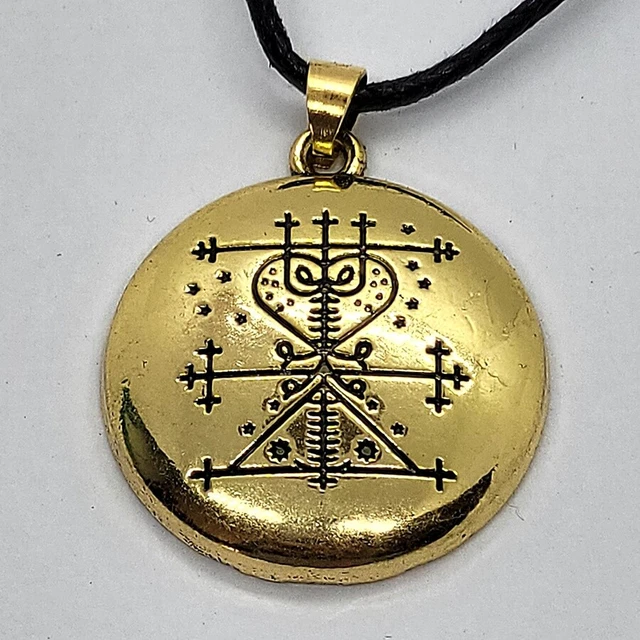 OSHUN VOODOO LOA Veve Amulett MAMAN BRIGITTE 25 mm / Heilung durch ...