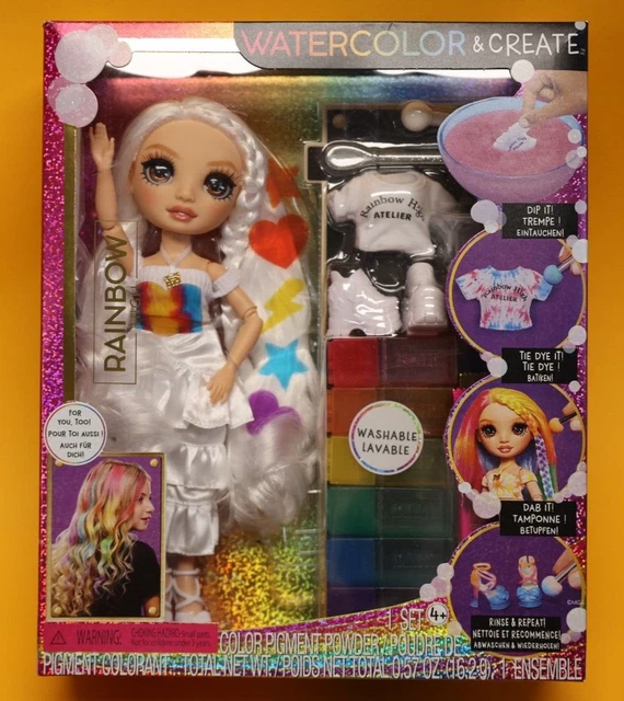 RAINBOW HIGH WATERCOLOUR & Create DIY Fashion Doll, Washable ...