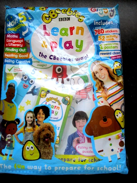 CBEEBIES LEARN & play Pack 5 Magazines 52 Cards 760 stickers 2 posters ...
