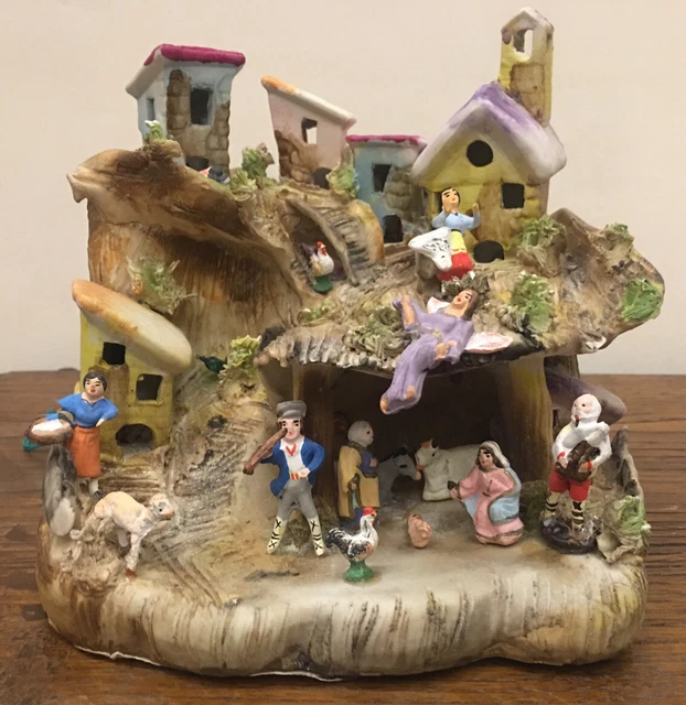 PRESEPE PRESEPIO NAPOLETANO antico Ceramica Nativity Belen Creche ...