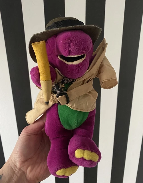 VINTAGE 90S BARNEY The Dinosaur Plush Toy Plushie Detective 90s Child ...