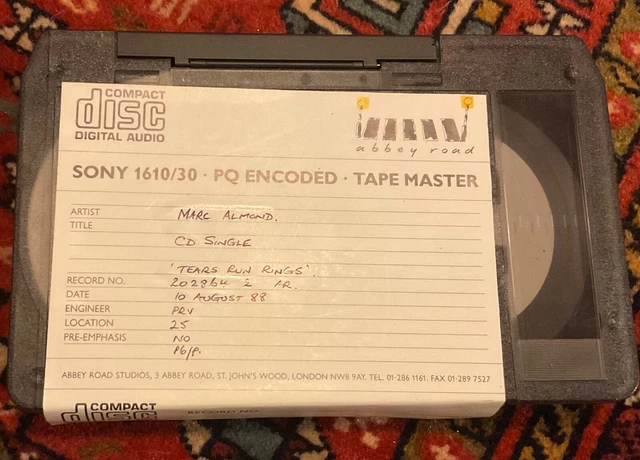 MARC ALMOND Abbey Road Master Tape Original Tears Run Rings 1988 £160. ...