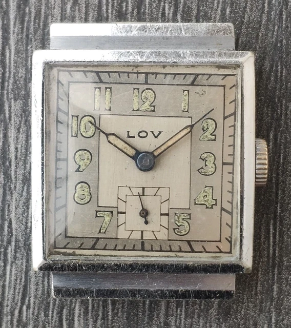 VINTAGE MEN'S LOV hand-winding watch tank rectangular case £89.45 ...