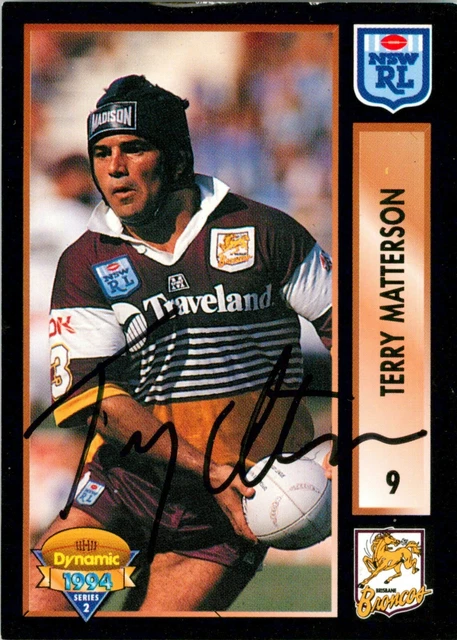 SIGNED 1994 BRISBANE BRONCOS NRL Card TERRY MATTERSON EUR 11,00 ...