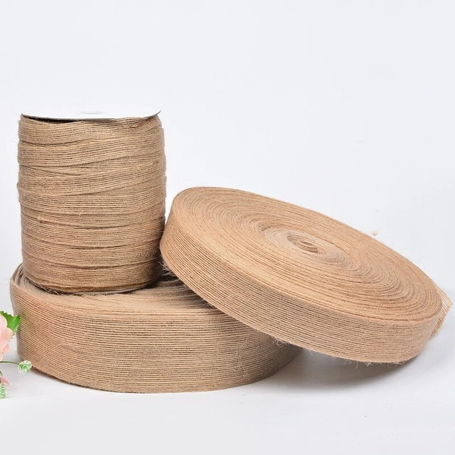 10 METER HEMP Rope Jute Webbing Tape DIY Craft Straps Burlap Ribbon ...