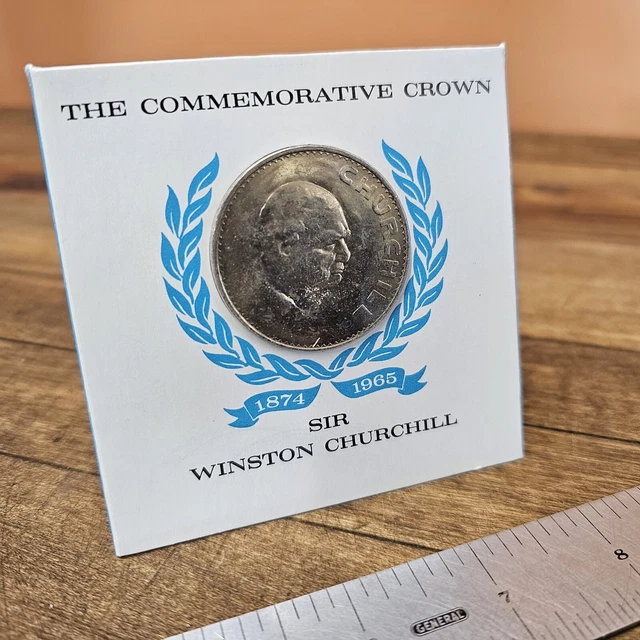 RARE 1965 UK Crown Commemorative Coin Sir Winston Churchill & Elizabeth ...