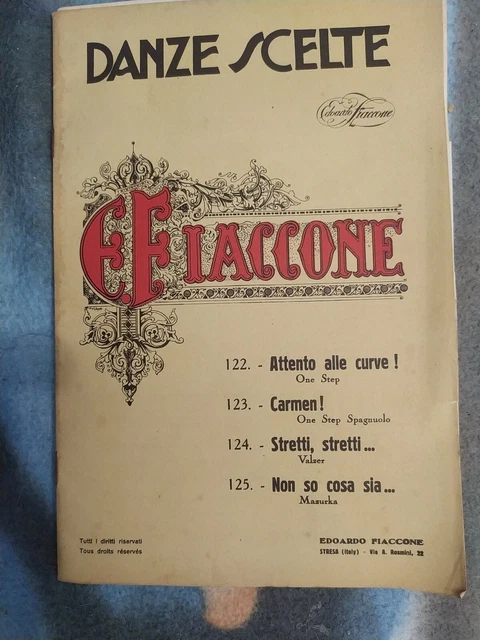 DANZE SCELTE DI Edoardo Fiaccone spartiti musicale 1933 EUR 8,00 ...