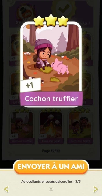 CARTE MONOPOLY GO 🌟 3 Étoiles 🌟 Cochon truffier EUR 1,50 - PicClick FR