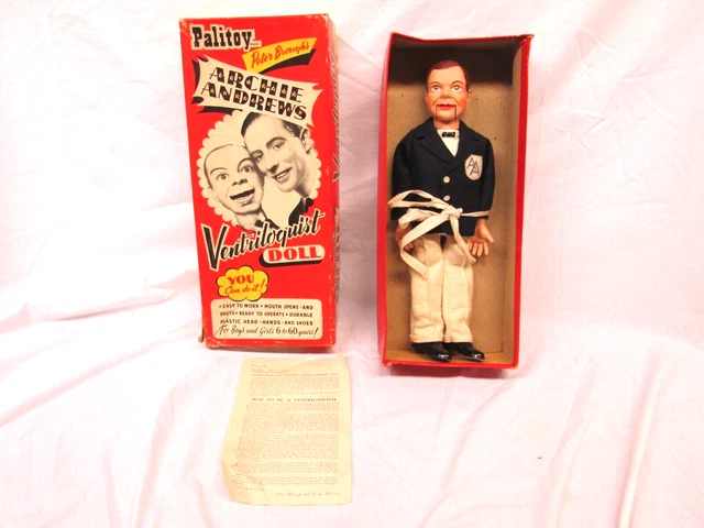 PALITOY PETER BROUGHS Archie Andrews Ventriloquist Toy Figure Doll ...