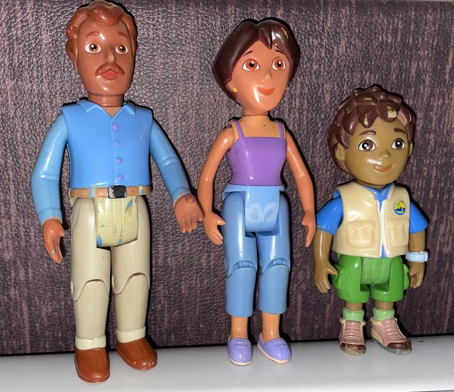 DORA THE EXPLORER Talking Dollhouse Mom Mami, Dad Papa & Diego Figures ...
