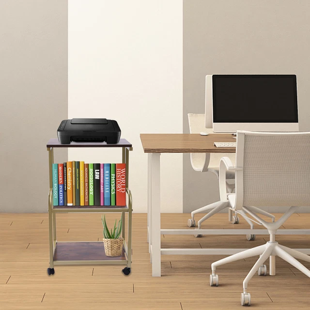 3 TIER PRINTER Cart Stand Office Rolling Printer Table w/ Wheels ...