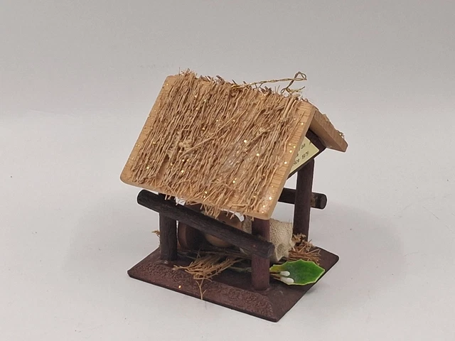 VTG 1979 HELEN Steiner Rice Baby Jesus Wood Manger Christian Christmas ...