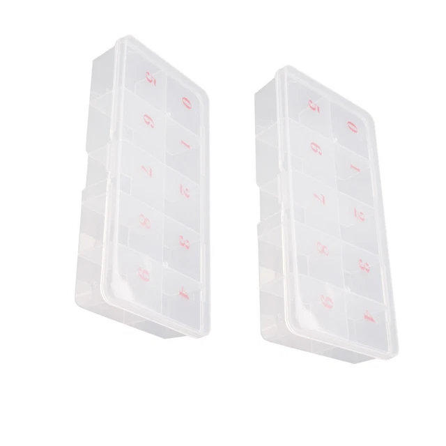 2 PCS PLASTIC Nails Display False Storage Box Transparent Organizer $24 ...