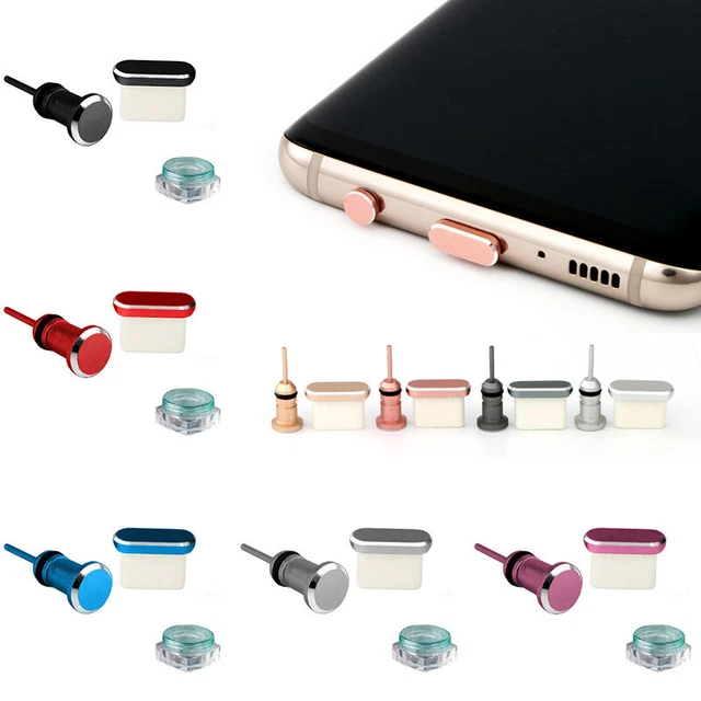 TYPE-C USB CHARGING Port Metal Cover Headphone Cell Phone Jack Dust ...