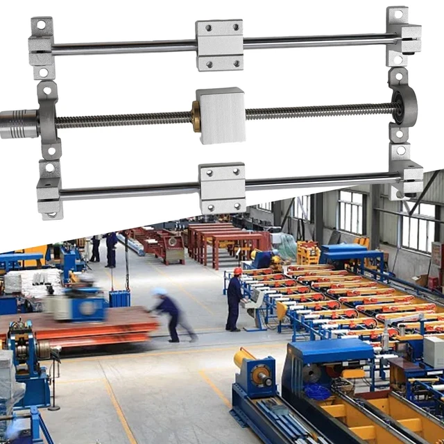 HORIZONTAL DUAL SCREW Rod Linear Sliding Guide Bearing Rail 150/250 ...