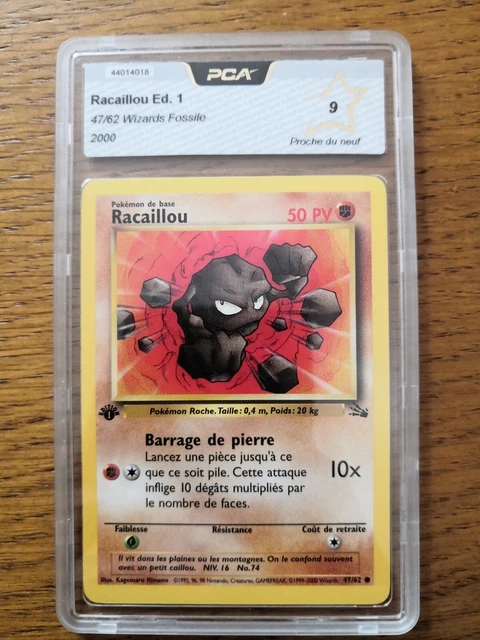 CARTE POKÉMON RACAILLOU 1ère Edition - Wizards Fossile 47/62 - PCA 9 ...