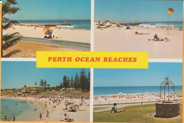 PERTH OCEAN BEACHES Western Australia 4 Scenes Nationalview Postcard ...