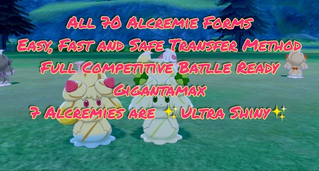 ALL 70 ALCREMIE Forms Pack, Battle-Ready + Free Event Milcery, Sword ...
