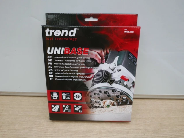 TREND UNIBASE UNIVERSAL Router Guide Bush Adaptor Base Plate £25.89 ...