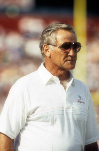 HEAD COACH DON Shula of the Miami Dolphins follows the action in - Old ...