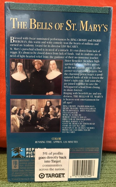 THE BELLS OF St. Mary’s VHS Tape Special Edition 1993 Bergman Crosby ...