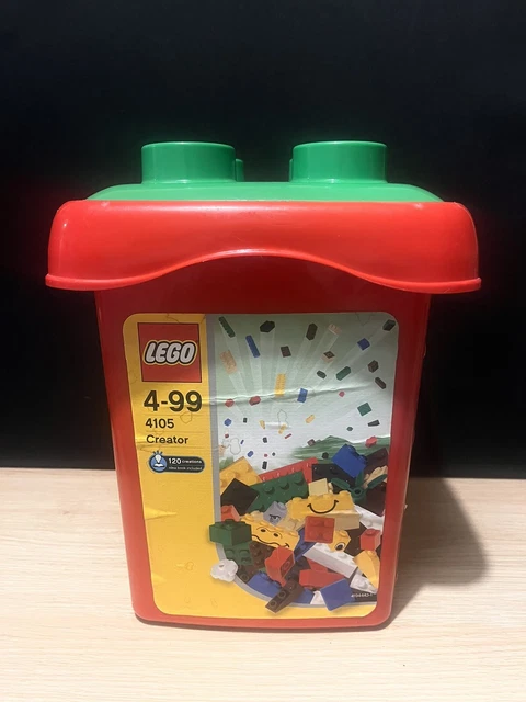 VINTAGE OFFICIAL LEGO Red Storage Tub/Box Bucket & Green Lid 4105 £5.92 ...