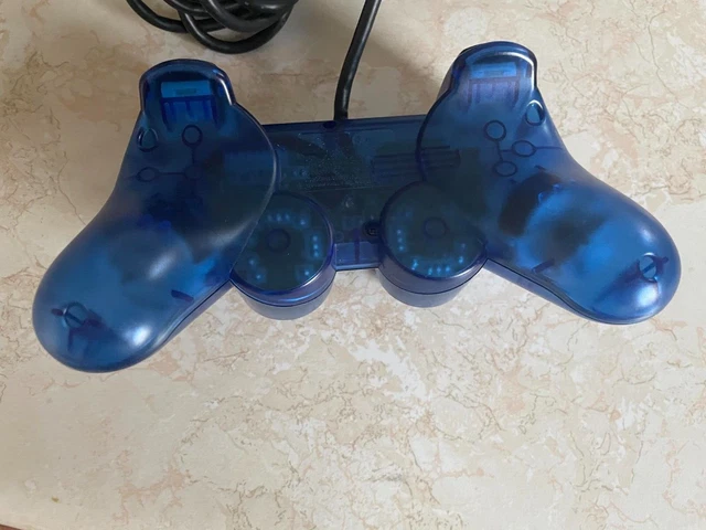 PLAYSTATION 1 2 PS1 PS2 OEM Controller Ocean Blue Clear Transparent ...