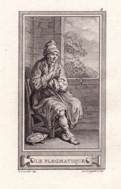 GRAVURE XVIIIE TEMPÉRAMENT Humeur Flegmatique Médecine Antique 1791 EUR ...