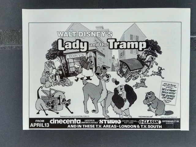 LADY AND THE Tramp - Walt Disney - 1980s Cinema Magazine Advert #B4565 ...