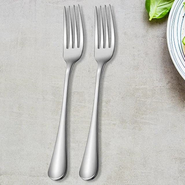 FR 2/3/5/6PCS WESTERN Food Forks Arc Teeth Stainless Steel Silver Forks ...