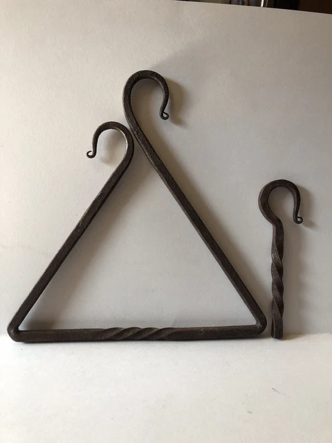 VINTAGE HAND FORGED Triangle Dinner Bell $35.00 - PicClick