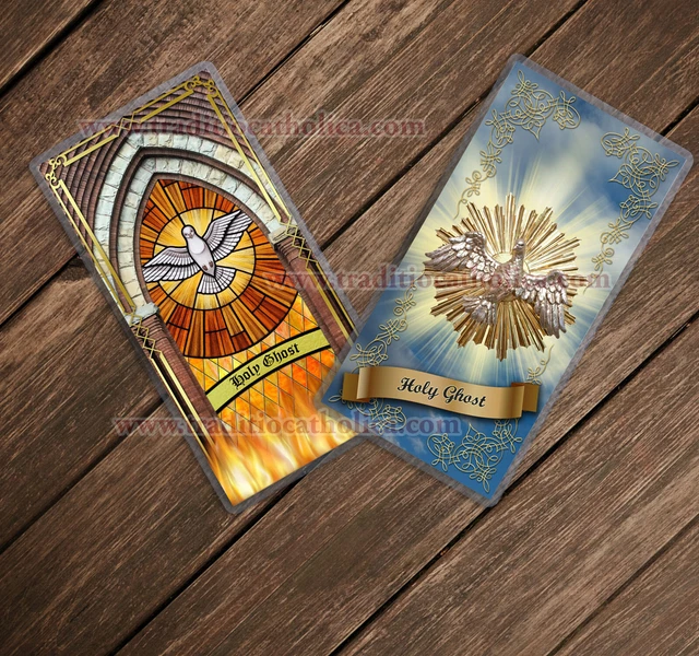 HOLY GHOST LAMINATED Catholic Holy Cards. Holy Spirit Catholic holy ...