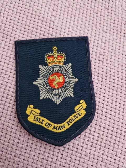 ISLE OF MAN Police shield shaped patch, United Kingdom £10.00 - PicClick UK