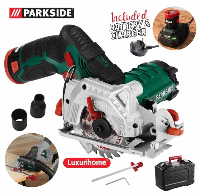 PARKSIDE 12V CORDLESS Circular Saw With 2ah Battery, Charger &Storage ...