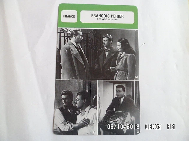CARTE FICHE CINEMA Francois Perier Periode 1938 1953 EUR 2,50 - PicClick FR