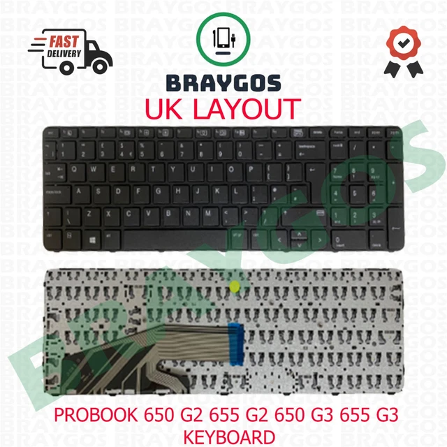 FOR HP PROBOOK 650 G2 655 G2 650 G3 655 G3 Notebook UK Layout Laptop ...