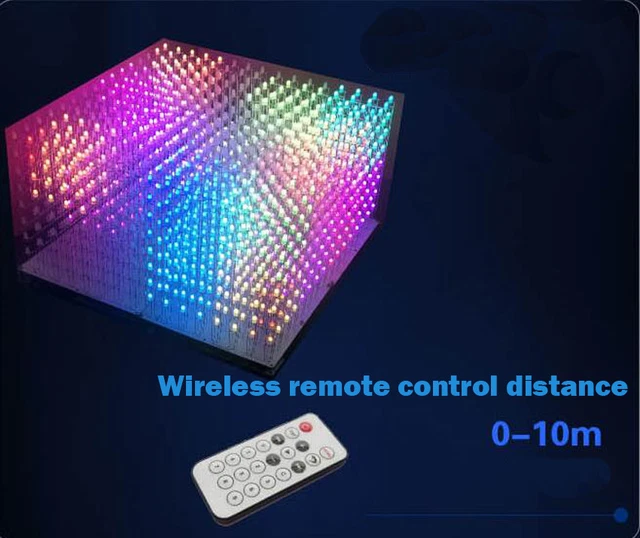 RGB888 FULL COLOR light cube 8x8x8 3D RGB LED Cube DIY Kit Full Color ...