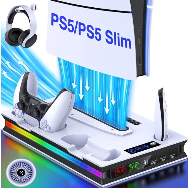 FOR PS5 PRO/SLIM/PS5 Stand Cooling Station Controller PS5 Charging Dock ...