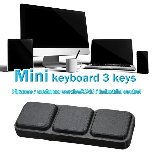 3 KEYS MECHANICAL Keyboard USB Shortcut Programmable For Linux/Windows ...