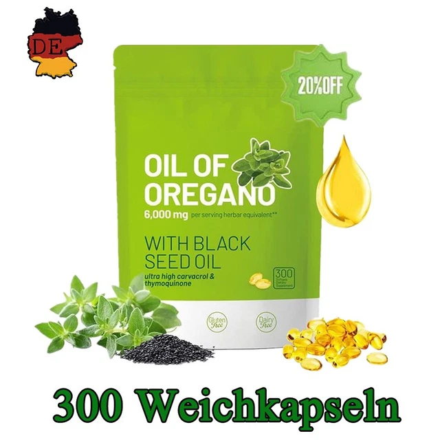 OREGANO OIL 300 Soft Capsules Black Cumin Oil Organic Herbal ...