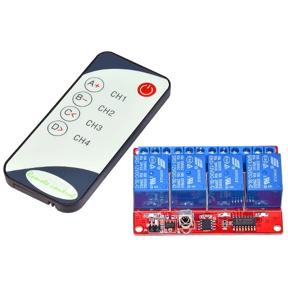4-CANAUX RELAIS 12V Module + Télécommande Infrarouge 230VAC/10A EUR 18,20 - PicClick FR